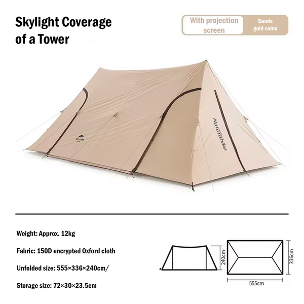 Naturehike Double Tower Tent with Projection Screen for Camping ...