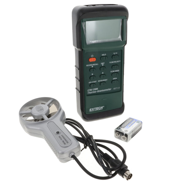 Heavy Duty CFM Metal Vane Anemometer Extech 407113 - BIOWEB USA