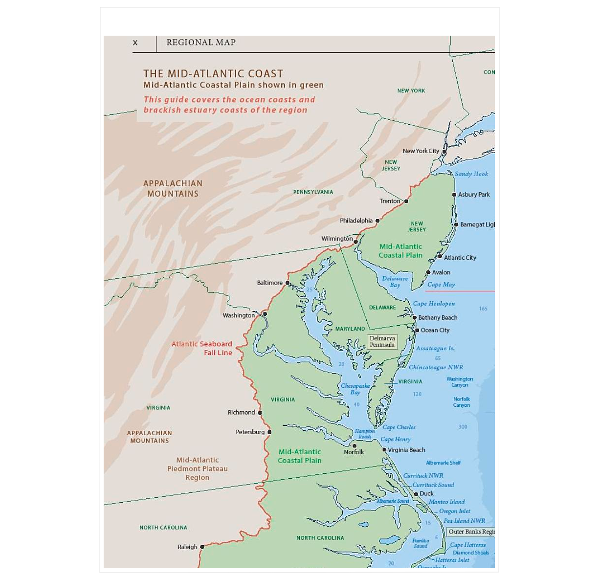 Atlantic Coast Map Delaware