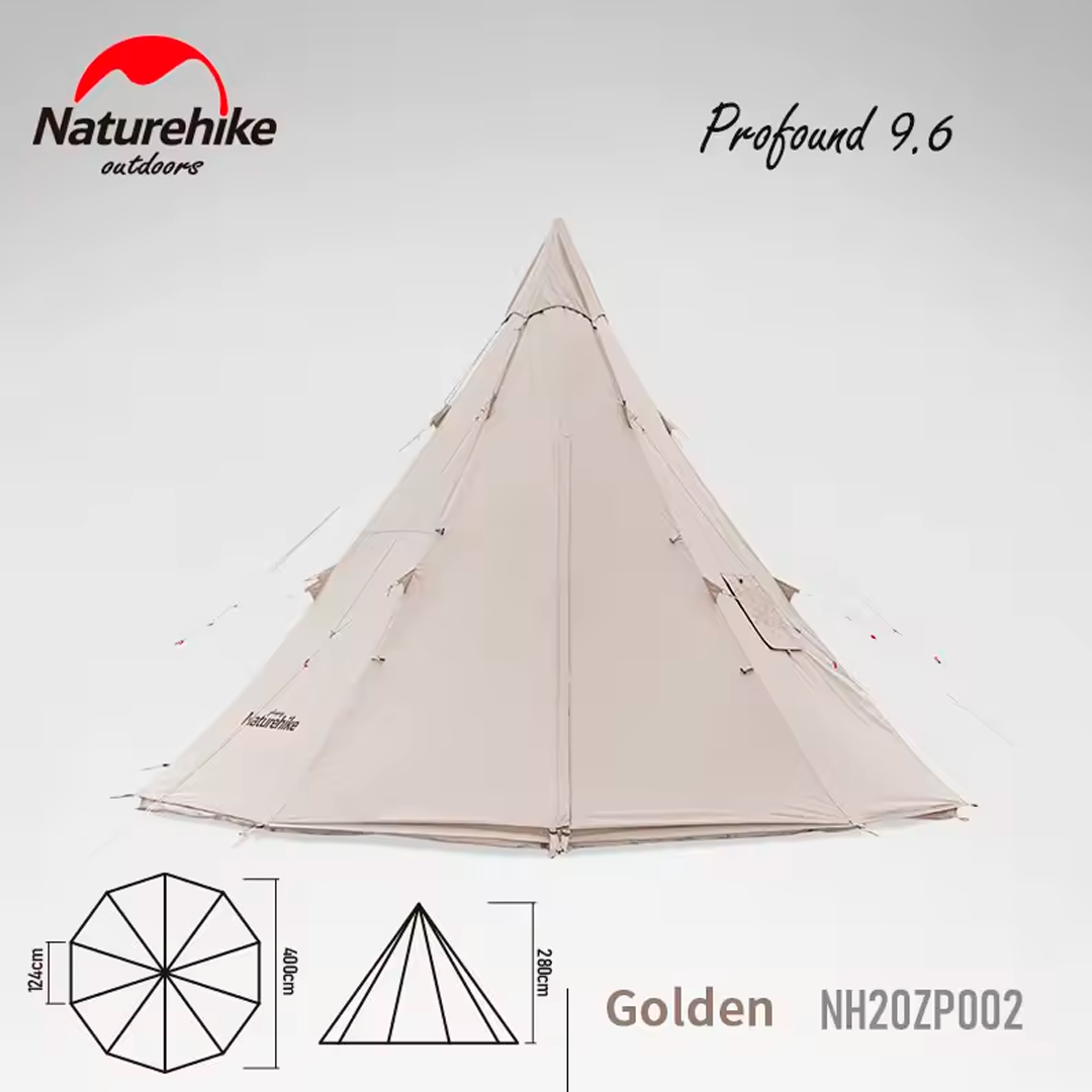 Naturehike Yuan Pyramid A-Type Teepee Tent with Fireplace for 5-8 Pers ...