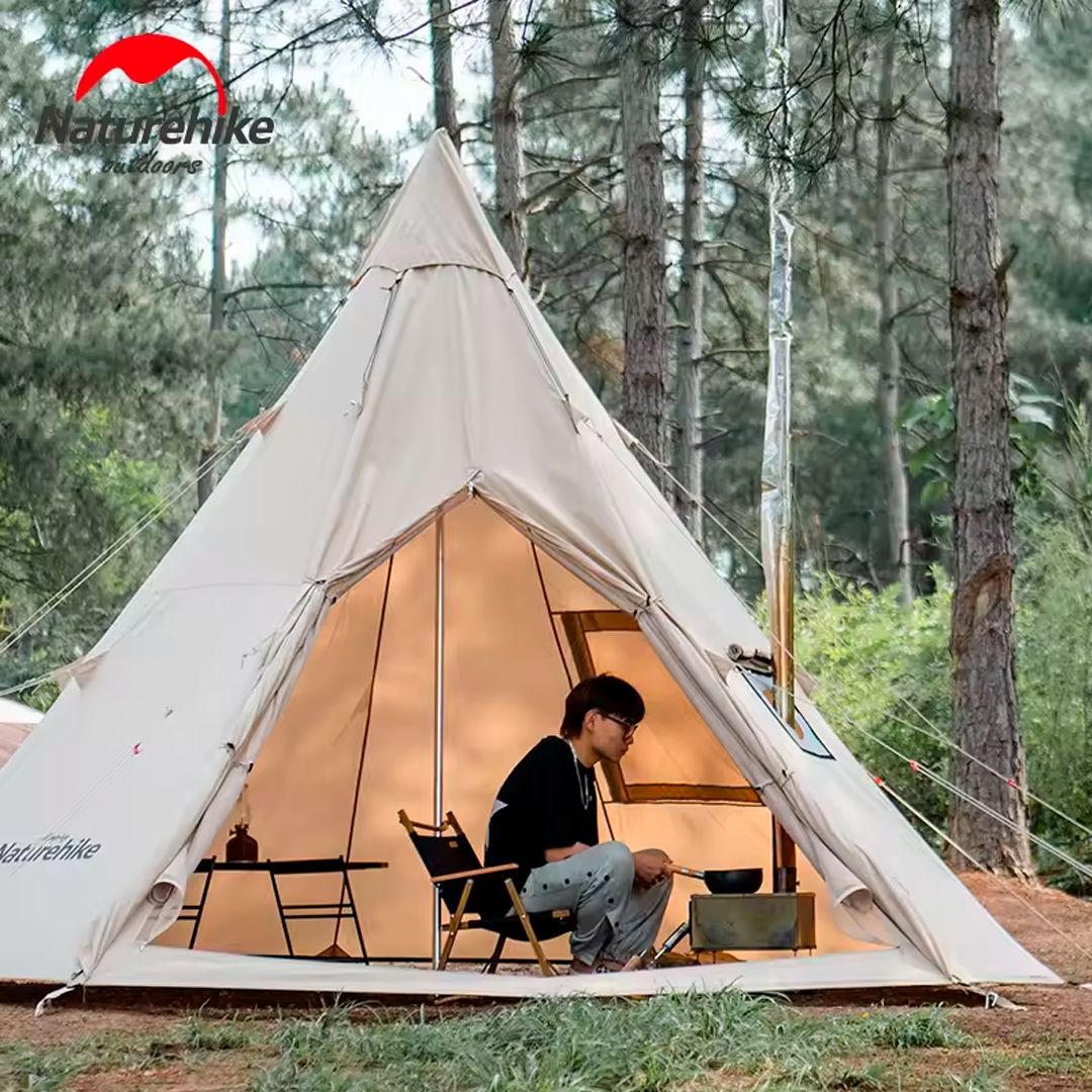 Naturehike Yuan Pyramid A-Type Teepee Tent with Fireplace for 5-8 Pers ...